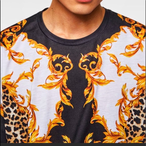 Zara | Tops | Zara Baroque Versace Style Tshirt | Poshmark